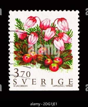 Sweden - CIRCA 1995: stamp printed by Sweden, shows hockey, circa 1995 ...