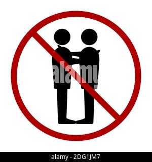 Social Distancing No Hugs Sign. Vector Image Stock Vector Image & Art ...