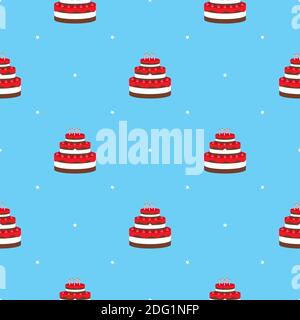 Birthday Cake Seamless Pattern Background Illustration Stock Photo - Alamy