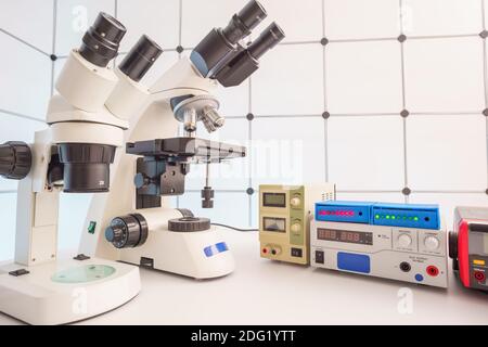 Measuring instruments in a modern physics research laboratory. High ...