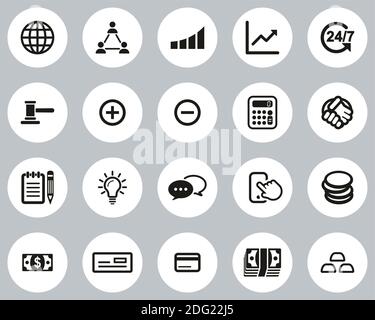 Exchange vector icons, set of circle gradient buttons in 6 colors ...