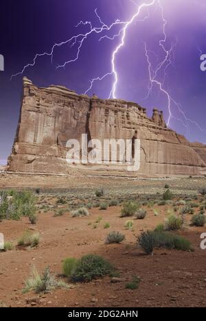 Lightning Storm over Monument Valley, Arizona, USA Stock Photo - Alamy