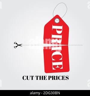 Cut prices Sale and discounts design. Illustration Stock Photo - Alamy