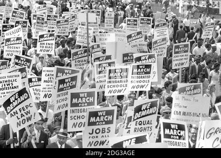 August 28, 1963 - A large group of activists at the March on Washington ...