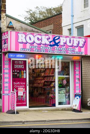 Seaside rock in a sweet shop window Stock Photo - Alamy