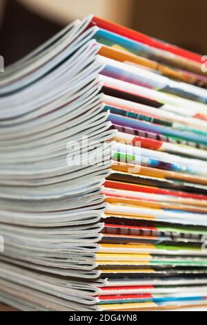 Stack of illustrated magazines Stock Photo - Alamy
