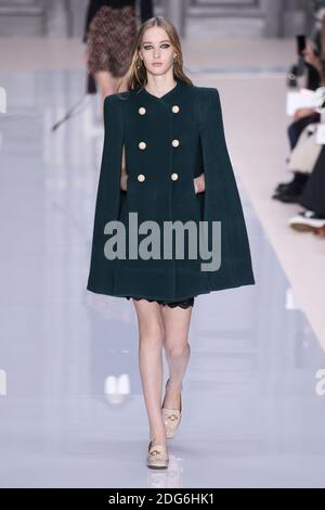 A model walks the runway at the Chloe show during Paris Fashion Week ...