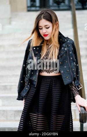 Street style, blogger Amy Ramirez (Toks Blog) arriving at Hermes Spring ...