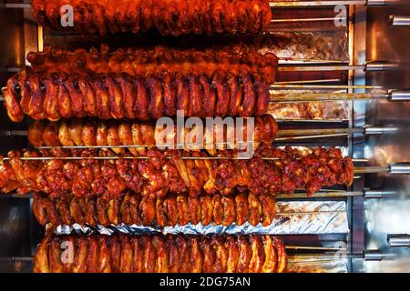 Chicken wings at a grill stall Stock Photo - Alamy