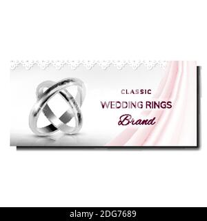 Wedding Rings Sale Creative Promo Poster Vector Stock Vector Image ...