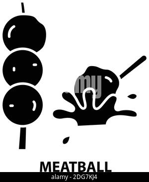 Meatball cartoon isolated. cute meatball food Vector illustration Stock ...