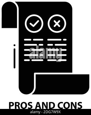 pros and cons icon black vector illustration Stock Vector Image & Art ...