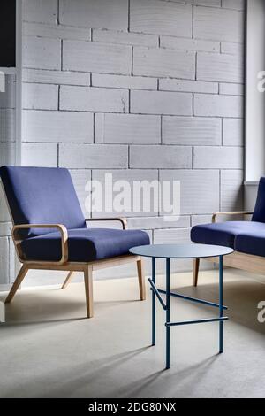 interior, comfortable loft, modern furniture, dining table Stock Photo ...