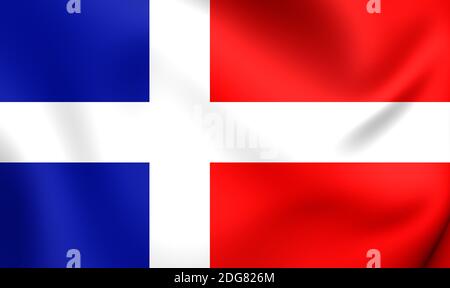 3D Flag of the Saar Protectorate (1947-1957). 3D Illustration Stock ...