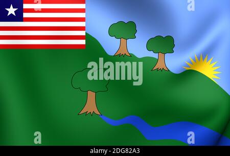 3D Flag of the River Gee County, Liberia. Close Up Stock Photo - Alamy