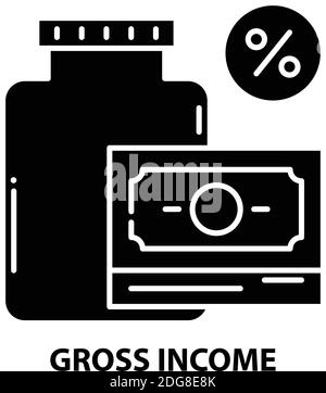 gross domestic product icon, black vector sign with editable strokes ...