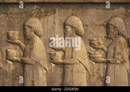 Ancient relief of the Achaemenid, frieze, archaeological relic from the ...