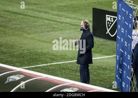 Seattle Sounders head coach Brian Schmetzer walks off the field ...