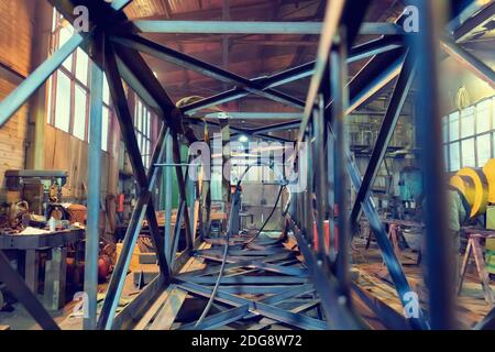 Metal framework structures of industrial building Stock Photo - Alamy