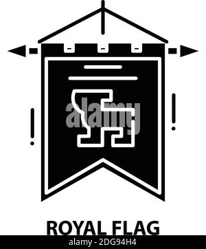 3d black and gold vertical pennant flag vector mockup. Golden realistic ...