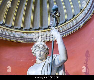 Rome. Italy. The Braschi Antinous statue, the Round Hall, Pio ...
