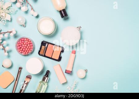 Winter and Christmas decorative make up cosmetics, artificial ...