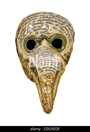 Plague doctor masquerade mask isolated on grey background. Antique ...