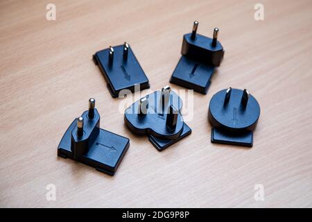 Set of plug adaptors for different countries Stock Photo - Alamy