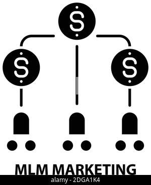 mlm marketing icon, black vector sign with editable strokes, concept ...