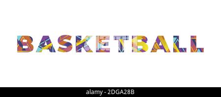 The word BASKETBALL written on a white background cover an isolated ...