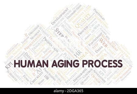 Human Aging Process typography word cloud create with text only Stock ...