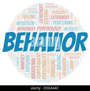 Behavior typography word cloud create with text only Stock Photo - Alamy