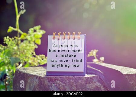 Motivational and inspirational quote with phrase A MISTAKE THAT MAKE ...