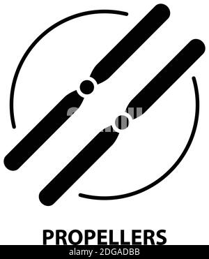 Plane propellers, Aircraft propeller Icon template black color editable ...