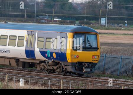 British Rail Class 323 electric multiple unit train. Seen at Winwick ...