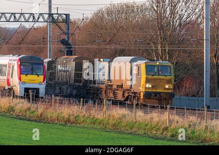 Network Rail track treatment unit for cleaning tracks of leaves and ice ...