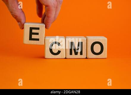 ECMO, Extra Corporeal Membrane Oxygenation symbol. Concept words 'ECMO ...