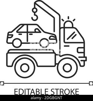 Towing Truck Drawing outline isolated on white background Stock Vector ...