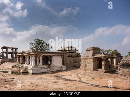 India: Visitors at Virupaksha Temple, Hampi, Karnataka State. The ...