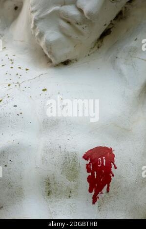 Religion Ireland and bleeding Jesus Christ crucified statue at the ...