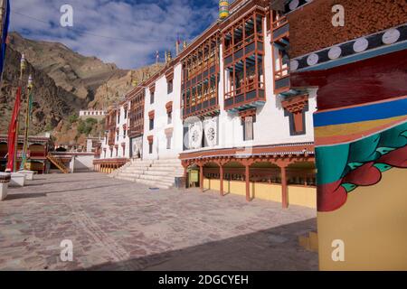 The main courtyard at Hemis monastery. Traditional Tibetan Buddhist ...