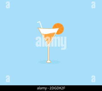 Orange juice cup with straw symbol vector illustration graphic design ...