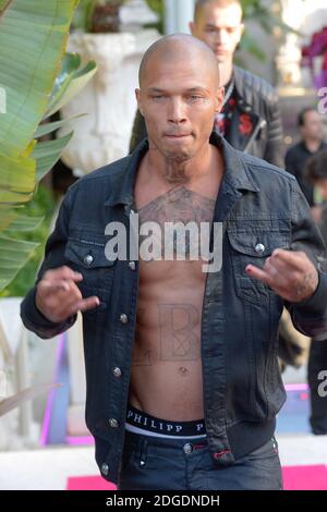 Jeremy Meeks walking the runway for the Philipp Plein Cruise Show 2018 ...