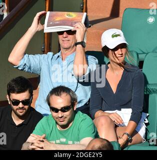 Actor Philippe Caroit and his daughter Blanche attend the French Tennis ...