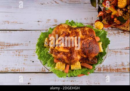 Garnished roasted turkey Stock Photo - Alamy