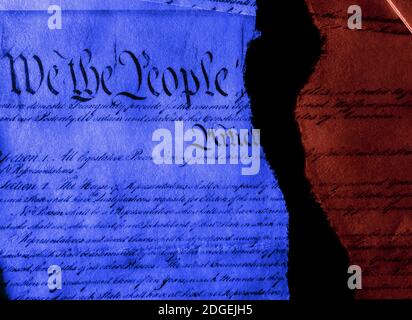 The US Constitution ripped in half Stock Photo - Alamy