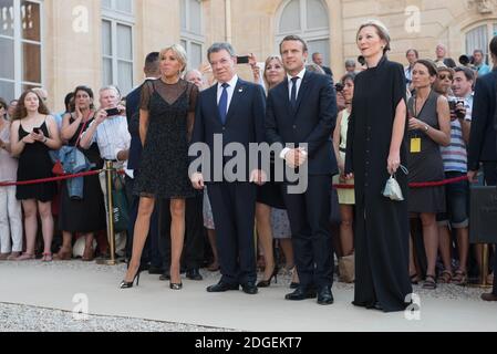Brigitte Macron, Juan Manuel Santos, Emmanuel Macron and Maria ...