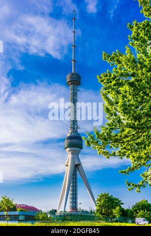 The Tashkent Television TV Tower Toshkent Teleminorasi with reflection ...