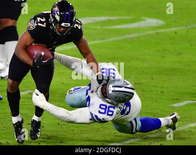 Dallas Cowboys defensive tackle Neville Gallimore (96) gets a kiss ...