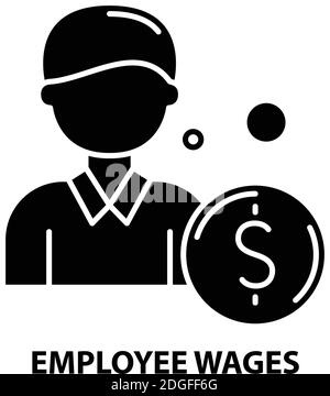 employee wages symbol icon, black vector sign with editable strokes ...